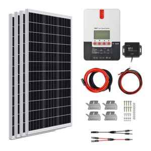 expertpower 400w 12v solar panel kit | 400w mono rigid solar panels, 30a mppt solar charge controller | rv, trailer, camper, marine, off grid, solar projects