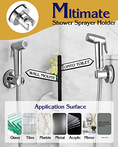 4 Mode Handheld Bidet Sprayer for Toilet Kit (Chrome) - Toilet Bidet Handheld Sprayer,Handheld Bidet for Personal Hygiene,Stainless Steel Bidet Hose,Brass T-Valve,Baby Cloth Diaper Sprayer