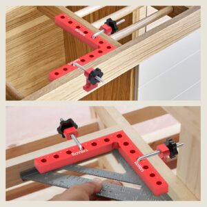 Royars Update 90 Degree Positioning Squares Right Angle Clamps for Woodworking,2 Pack（5.5"*5.5"）Aluminium Alloy Corner Clamp Woodworking Carpenter Clamping Tool for Picture Frame Box Cabinets Drawers