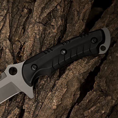 Dispatch Gray-plated Titanium Fixed Blade Knife With K-Sheath For Outdoor Camping Hunting Survival Pocket EDC Tool