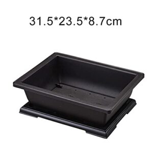 1 Pieces Plastic Flower Pots Rectangle Succulent Plant Pot Balcony Bonsai Flowerpot Nursery Garden Planters with Tray