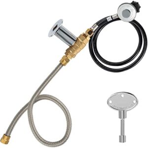 vevor fire pit installation kit, 90k btu max propane fire pit hose kit, csa certified propane connection kit, gas mixer regulator with stainless steel hose & chrome key valve for propane connection