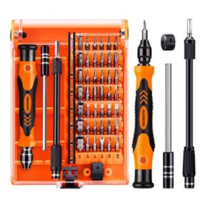 precision screwdriver set, showpin 46 in 1 laptop screwdriver kit with t5 t6 t8 t10 torx bit set, electronics tool kit compatible for game console, iphone, cell phone, pc, and computer repair