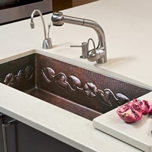 Copper Kitchen Sink Flower Design