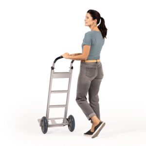 HaulPro Heavy Duty Hand Truck with Horizontal Loop Handle - Aluminum Dolly Cart for Moving - 500 Pound Capacity - 10" Rubber Wheels - 50.25" H x 17.5" W with 17.75" x 9" Die Cast Nose Plate