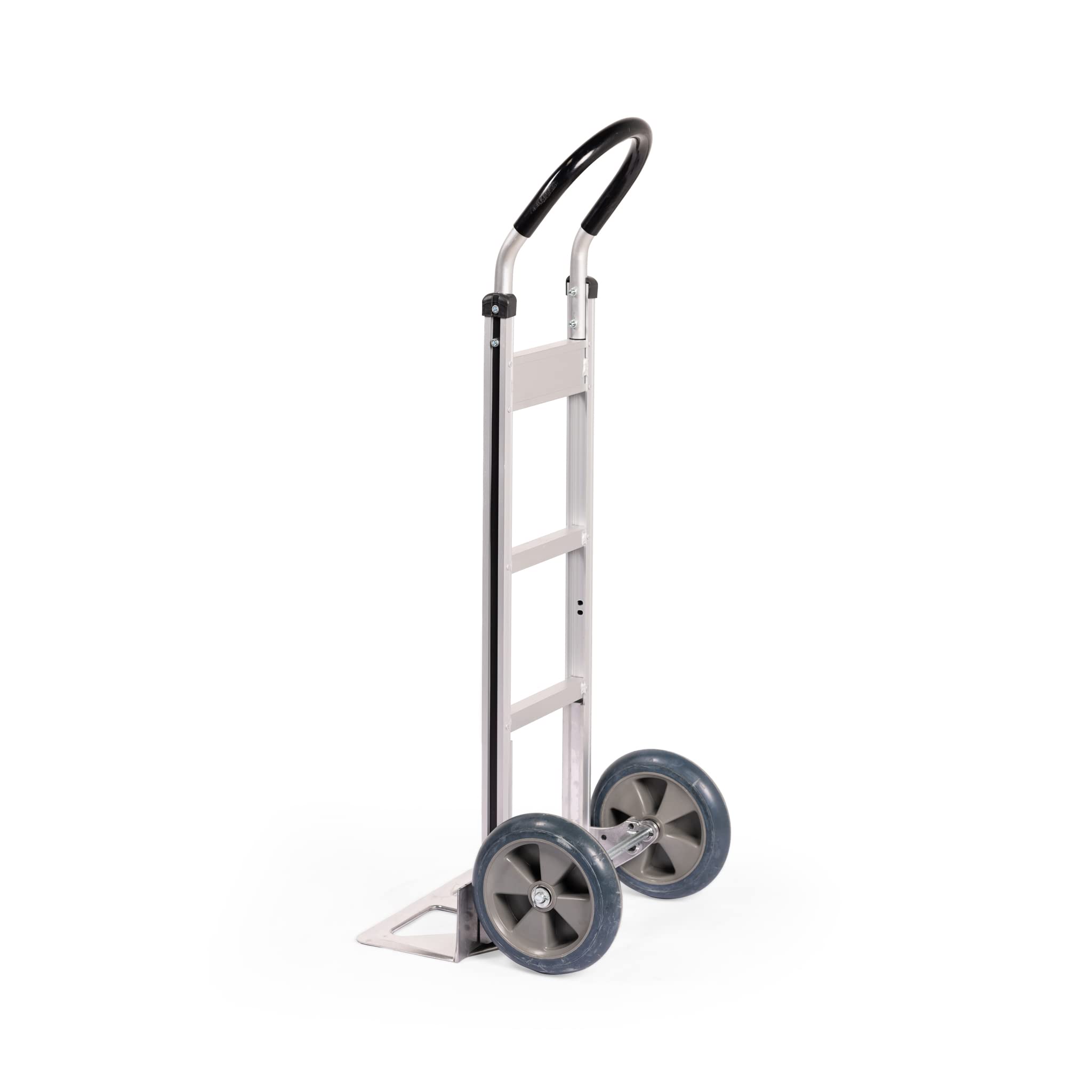 HaulPro Heavy Duty Hand Truck with Horizontal Loop Handle - Aluminum Dolly Cart for Moving - 500 Pound Capacity - 10" Rubber Wheels - 50.25" H x 17.5" W with 17.75" x 9" Die Cast Nose Plate