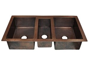 copper triple bowl kitchen sink