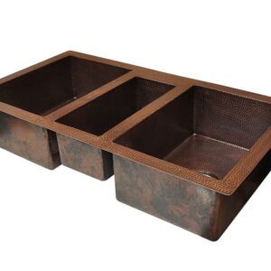 Copper Triple Bowl Kitchen Sink