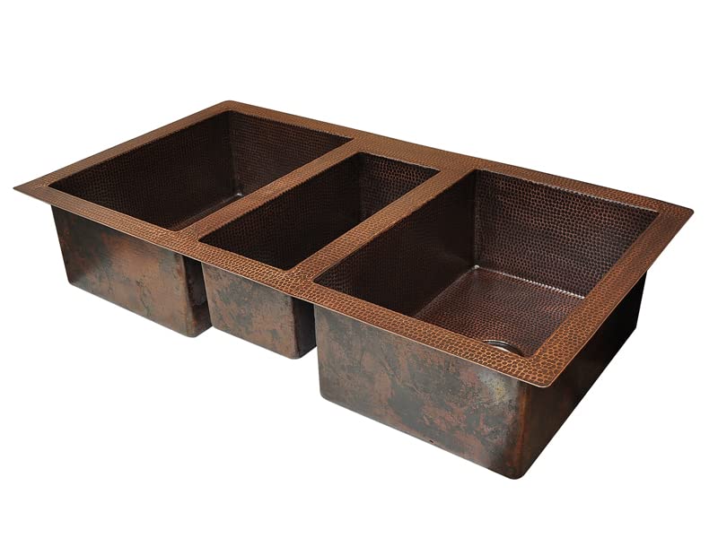 Copper Triple Bowl Kitchen Sink