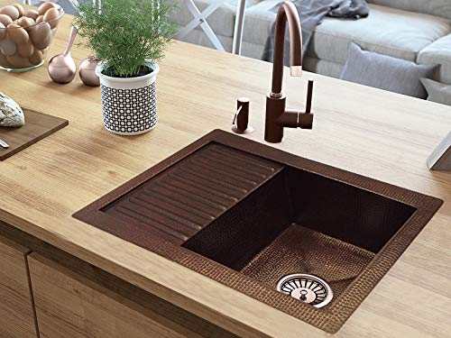 Copper Kitchen Sink with Drainer