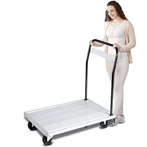 LKFDFIA Platform Truck Cart, Foldable Push Cart 780 Lbs Aluminum Dolly Cart Large Size Heavy Duty Moving Cart for Home,Groceries,Garage,Factories(36.5" L X 24" W)