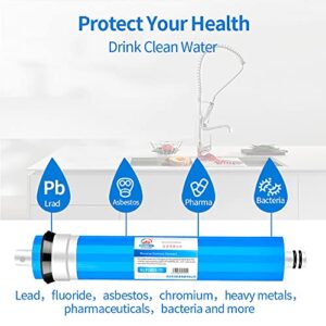 Home Kitchen Reverse Osmosis 75GPD RO Membrane Replacement Water System Filter Purifier Water Drinking Treatment