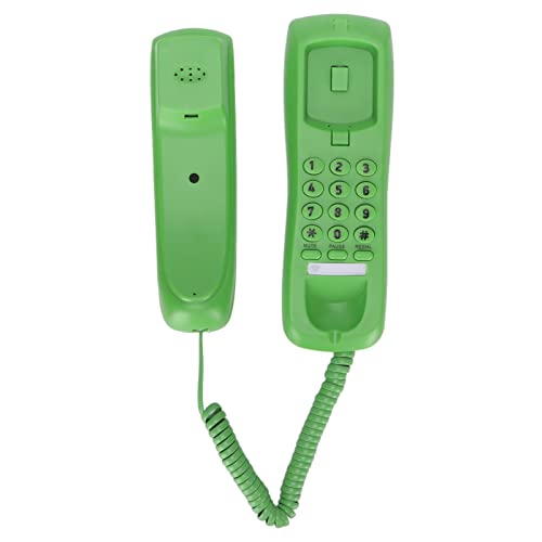 Wall Corded Telephone, Desktop Corded Phone, Landline Phone， Hotel Telephone, with Mute Pause and Redial Function, Plug and Play, for Office, Home and Hotel(Green)