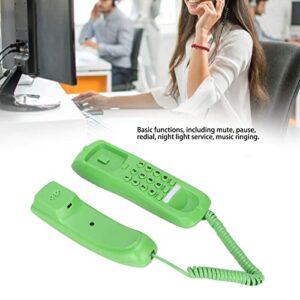 Wall Corded Telephone, Desktop Corded Phone, Landline Phone， Hotel Telephone, with Mute Pause and Redial Function, Plug and Play, for Office, Home and Hotel(Green)