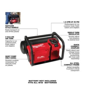 Milwaukee M18 FUEL 2 Gallon Compact Quiet Compressor