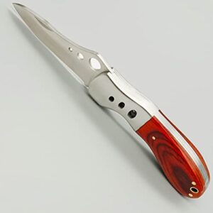 GAJING Well-polished Wood Slipjoint Tough Folding Knife Suitable as a gift for brother dad and friends