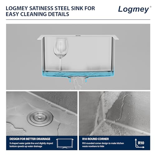 Bar Prep Drop In Kitchen Sink - Logmey 15x20 Gunmetal Black Topmount 18 Gauge Stainless Steel Kitchen Sink