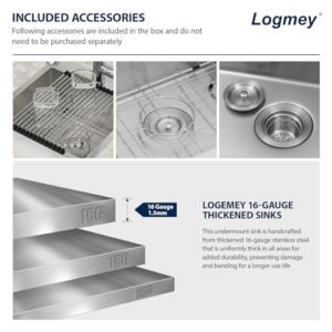 Bar Prep Drop In Kitchen Sink - Logmey 15x20 Gunmetal Black Topmount 18 Gauge Stainless Steel Kitchen Sink