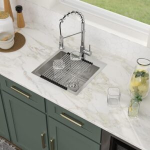 Bar Prep Drop In Kitchen Sink - Logmey 15x20 Gunmetal Black Topmount 18 Gauge Stainless Steel Kitchen Sink