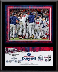 atlanta braves 12" x 15" 2021 mlb world series champions sublimated plaque - mlb team plaques and collages