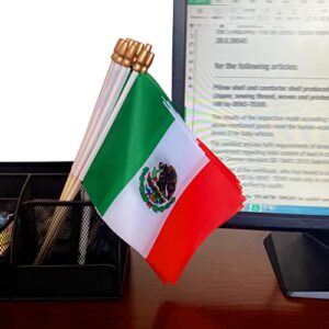 TSMD Mexico Stick Flag Mexican Small Mini Hand Held Flags,5x8 Inch,12 Pack