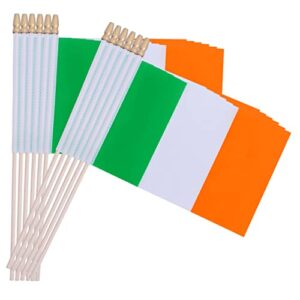 TSMD Ireland Stick Flag Irish Small Mini Hand Held Flags,5x8 Inch,12 Pack