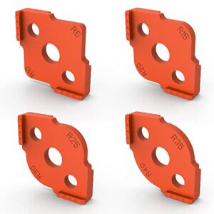 4 pcs set radius jig router templates, radius quick jig for woodworking, high hardness abs+cnc jig radius corners r5 r10 r15 r20 r25 r30 r35 r40