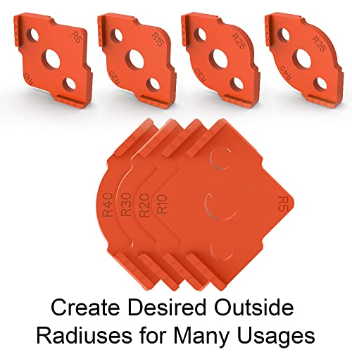 4 Pcs Set Radius Jig Router Templates, Radius Quick Jig for Woodworking, High Hardness ABS+CNC Jig Radius Corners R5 R10 R15 R20 R25 R30 R35 R40