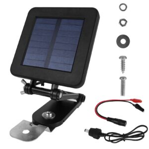 solar panel for deer feeder - 6v solar panel waterproof small solar battery charger maintainer with an adjustable bracket and alligator clip for 6 volt rechargeable batteries