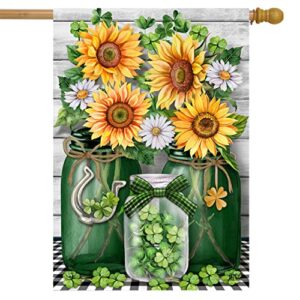 irish mason jars st. patrick's day house flag 28" x 40" briarwood lane