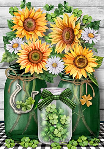 Irish Mason Jars St. Patrick's Day House Flag 28" x 40" Briarwood Lane