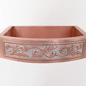 Copper Farmhouse Round Apron Kitchen Sink Silver Design