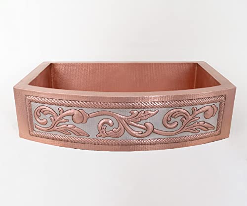 Copper Farmhouse Round Apron Kitchen Sink Silver Design