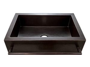 copper farmhouse kitchen sink squared towellbar design