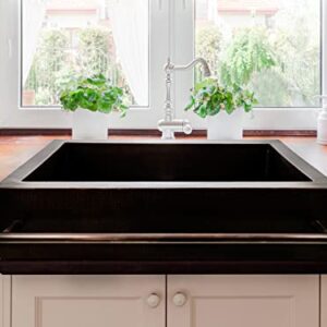 Copper Farmhouse Kitchen Sink Squared Towellbar Design