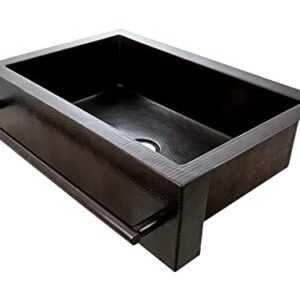 Copper Farmhouse Kitchen Sink Squared Towellbar Design