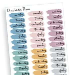 date covers 12 weeks, day of the week stickers, decorative planning stickers, 84 stickers 1.5" in length, multicolor