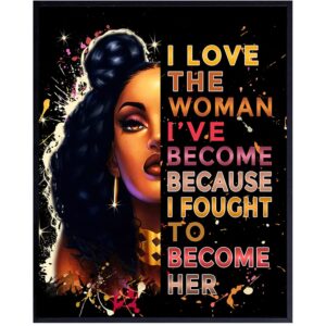 African American Wall Art Motivational Poster 8x10 - Black Art - Wall Art Black Women - Positive Inspirational Quotes Decor - Encouragement Gifts for African American Women - Afrocentric Wall Art