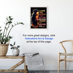 African American Wall Art Motivational Poster 8x10 - Black Art - Wall Art Black Women - Positive Inspirational Quotes Decor - Encouragement Gifts for African American Women - Afrocentric Wall Art