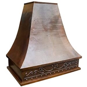 Copper Range Hood Wall Mount Tower