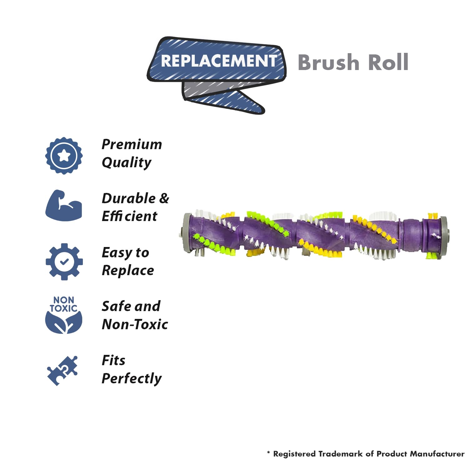 Replacement Part For Bissell Triple Action Brush Roll for 1790, 1792, 1792R, 1792P, 1793, 1790, 17931, 17939, 1793R Vac Models # compare to part 1610230