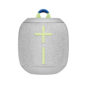 ultimate ears wonderboom 3, small portable wireless bluetooth speaker, big bass 360-degree sound for outdoors, waterproof, dustproof ip67, floatable, 131 ft range - joyous brights grey