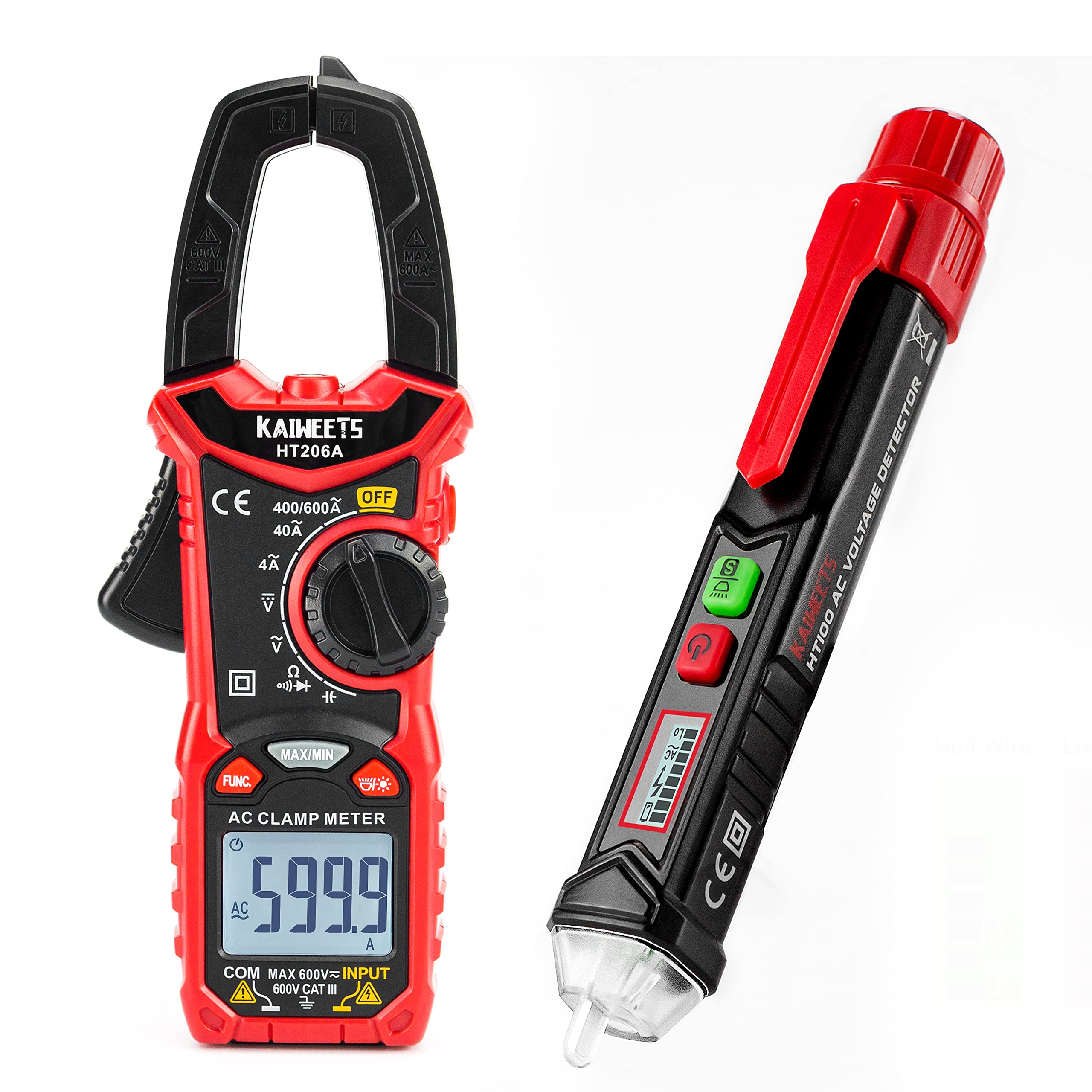 KAIWEETS HT100 Voltage Tester & HT206A Clamp Meter