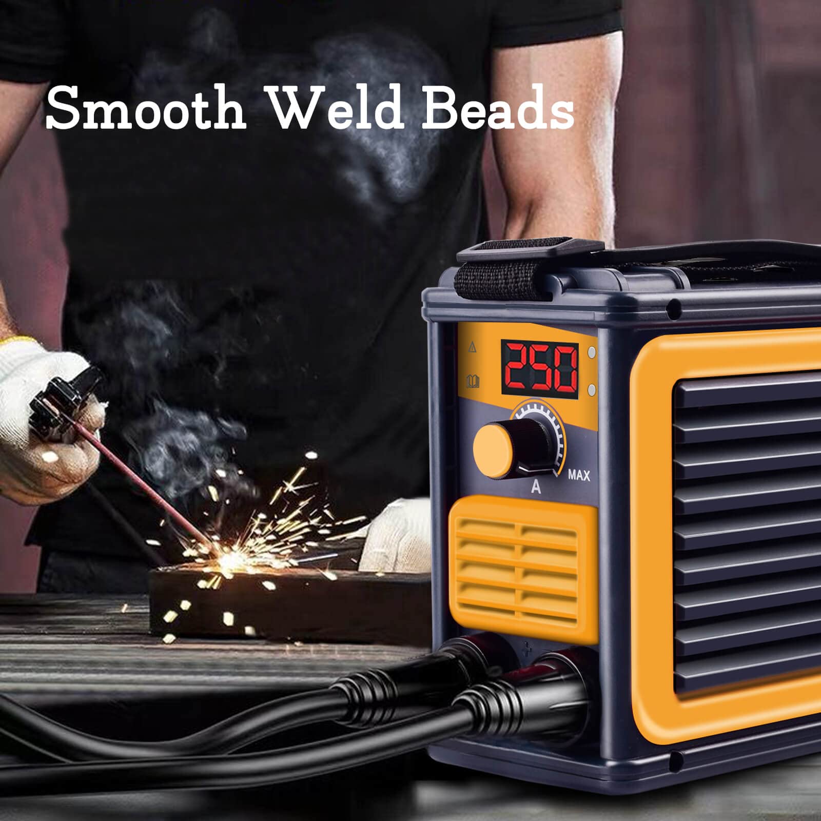 Wrdlosy 250Amp Welder, 10PCS Welding Rods Welding Gloves Welding Hammer, Small Portable Welding Machine, For Beginners Welder Machine, Stick Welder, 360°Large Area Heat Dissipation ARC Welder