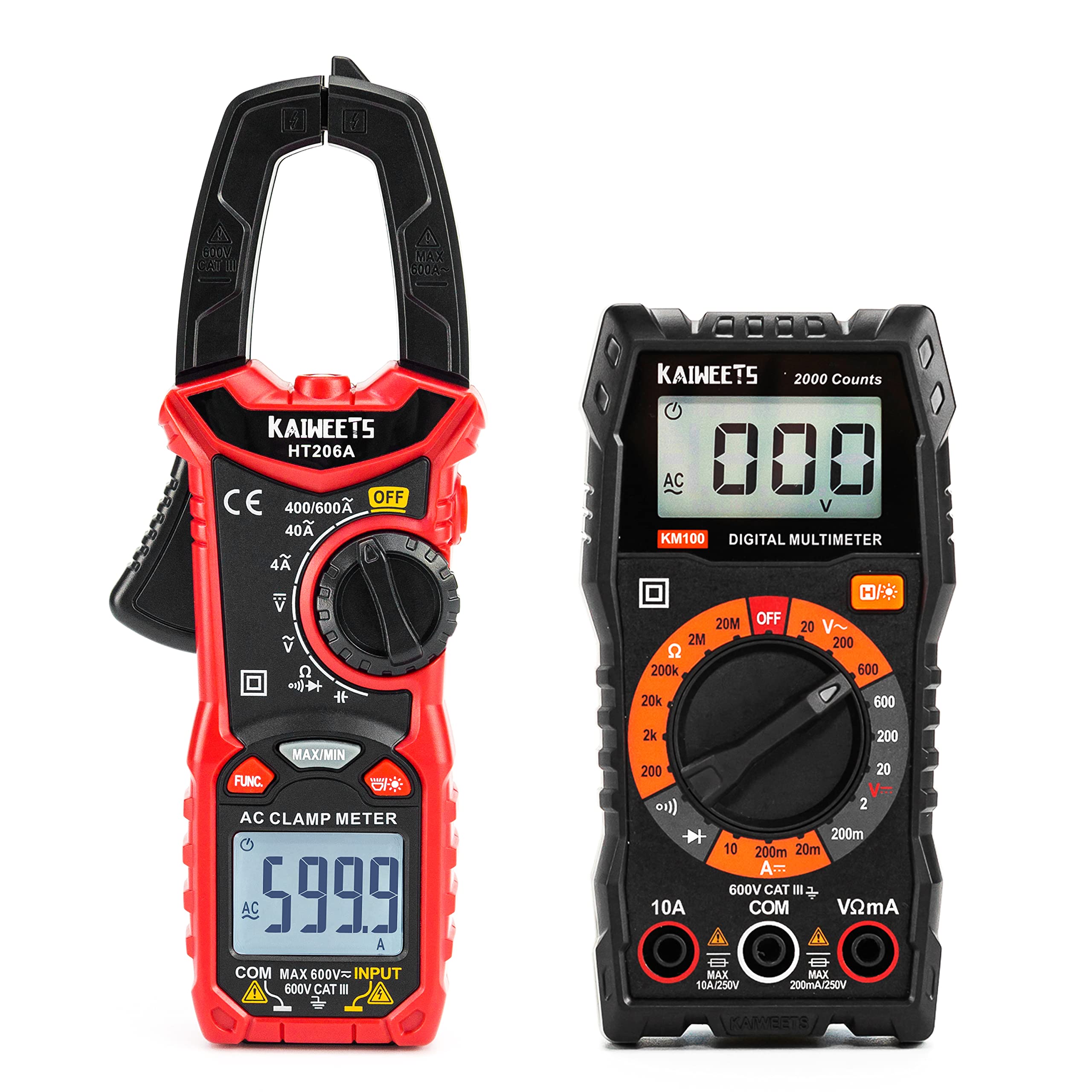 KAIWEETS KM100 Multimeter & HT206A Clamp Meter