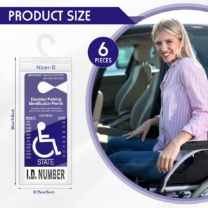 6 Pieces Handicap Parking Placard Holder Transparent PVC Disabled Parking Permit Placard Protectors 11.8 x 5 Inch Handicap Card Holder Placard Protective Holder Cover with Large Hanger (6)