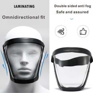 LINFON Super Protective Face Shield,Anti Fog Mask,Adult Clear Face Shield,Plastic Face Mask (black shield)