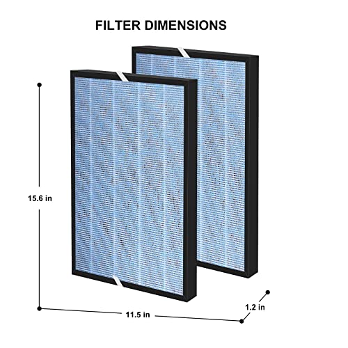 Ganteny MSA3 MSA3S True HEPA Filter Replacement Compatible with MSA3 MSA3S Membrane Solutions 3-in-1 Air Cleaner Purifier, 2 Pack