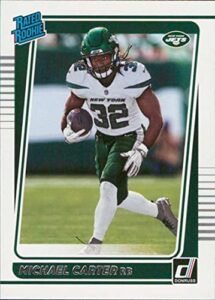 2021 donruss #268 michael carter new york jets rated rookies nfl football card (rc - rookie card) nm-mt