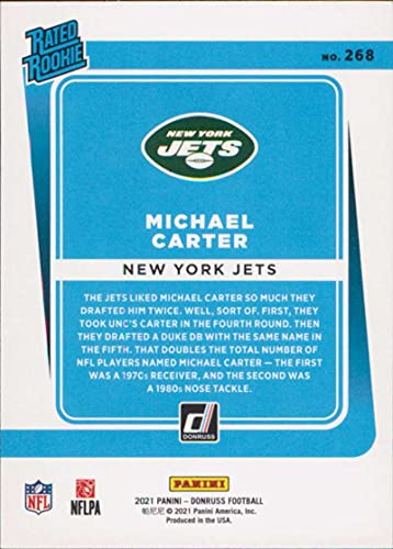 2021 Donruss #268 Michael Carter New York Jets Rated Rookies NFL Football Card (RC - Rookie Card) NM-MT